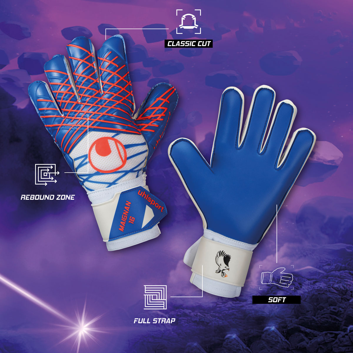Prediction Soft Replica Maignan en weiß/royal/fluo rot | Gants de ...